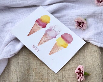 Ice Cream Postcard - Etsy