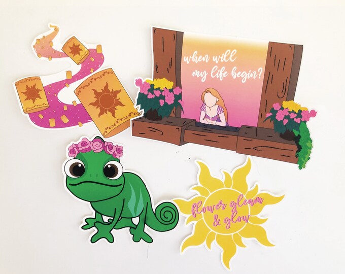 Tangled Sticker Pack Tangled Sticker Set Rapunzel Sticker Pack Rapunzel ...