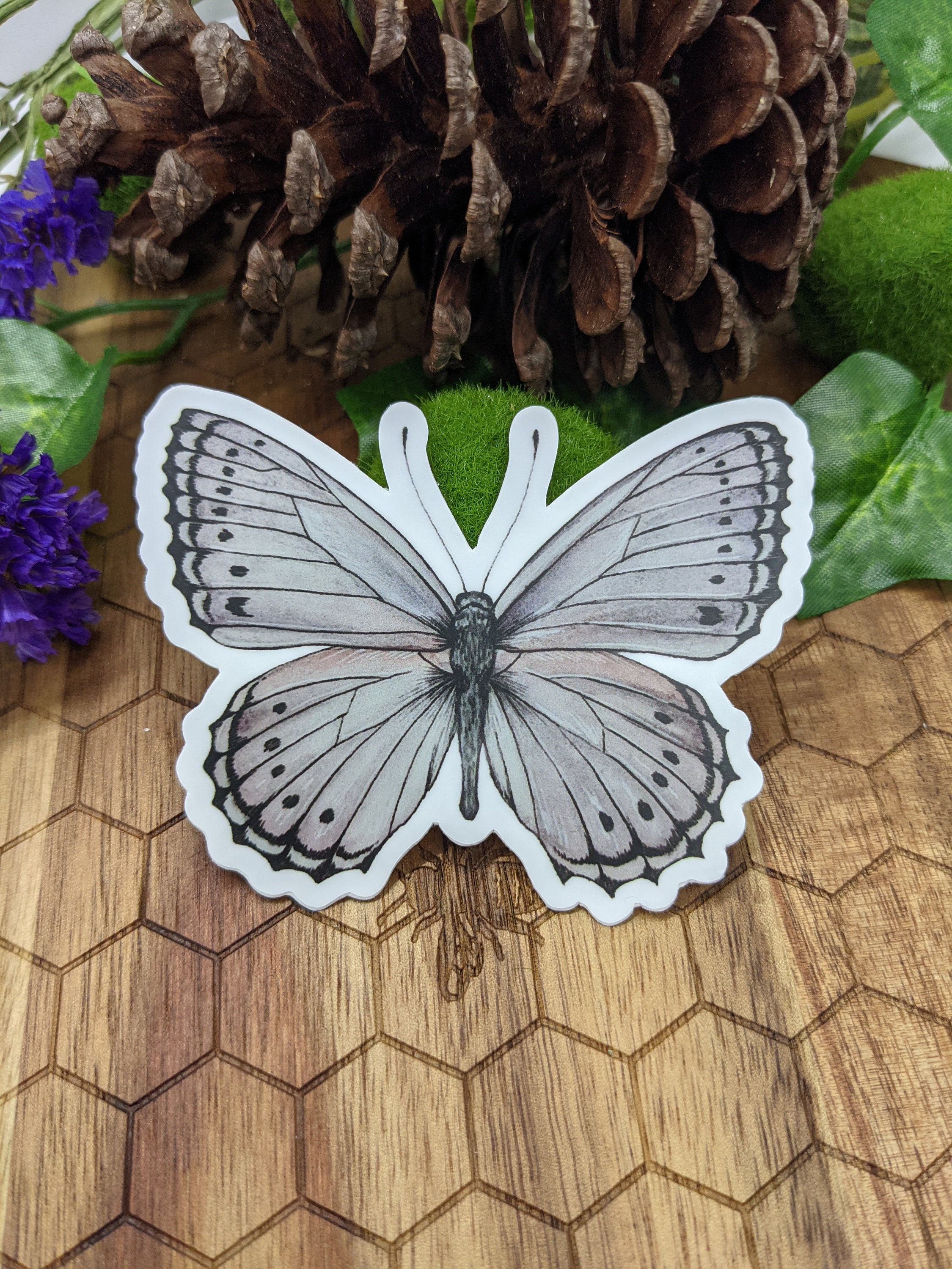 Purple butterfly stickers - minedial