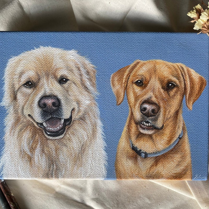 Multiple Pet Oil Painting - Etsy