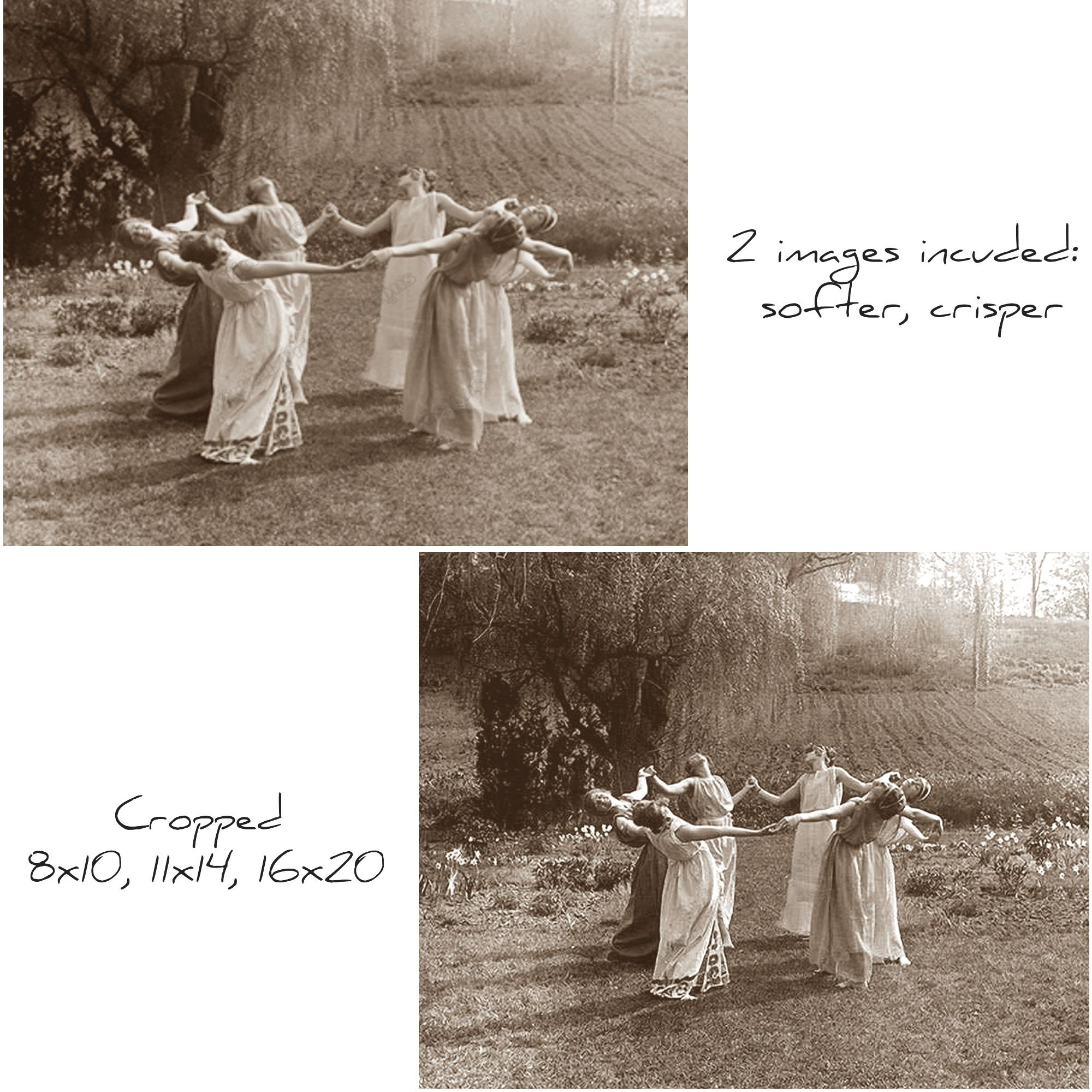 Circle of Witches Vintage Women Dancing by Moonlight, Witch Art, Wiccan ...