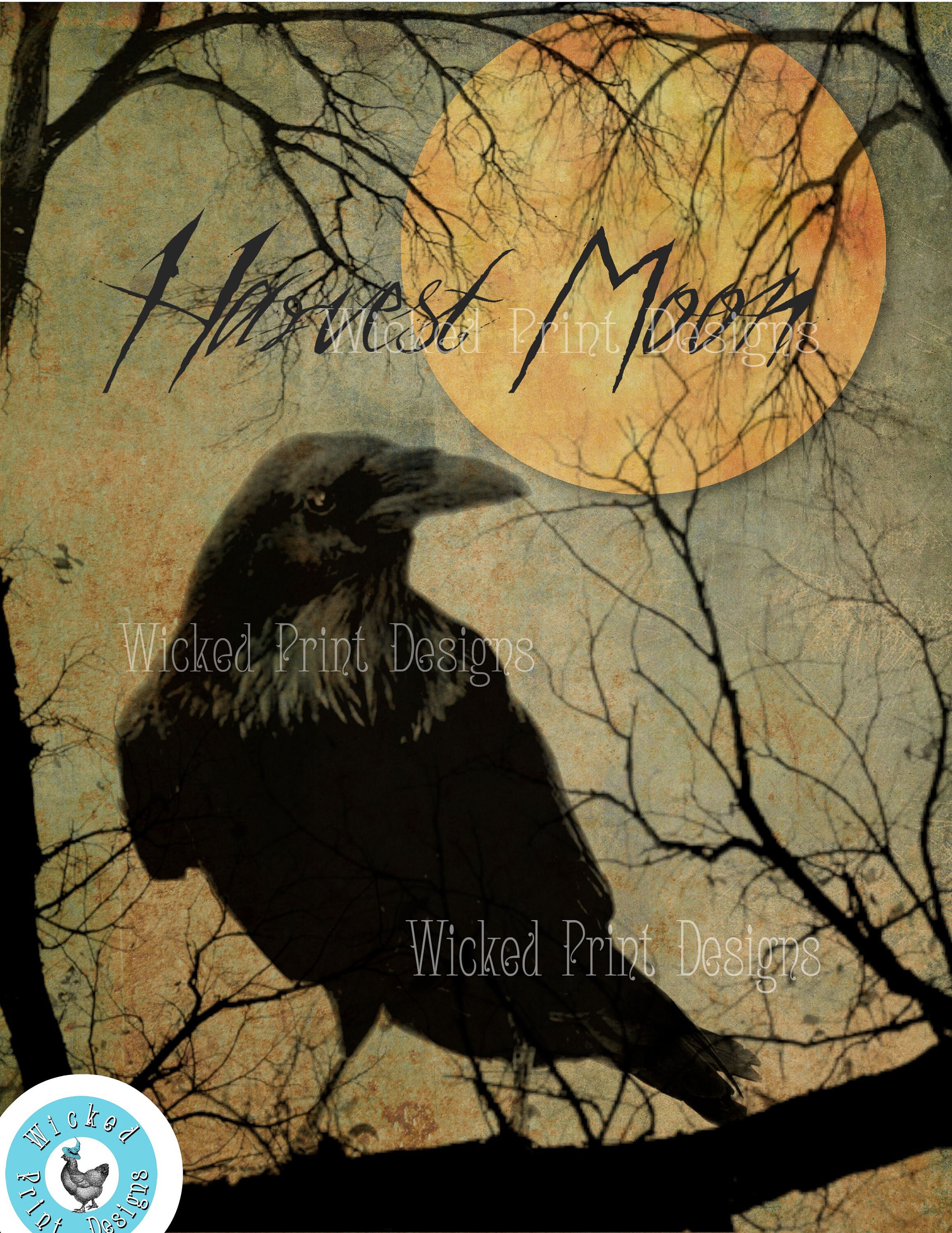 Raven Crow Printable Wall Art Gothic Decor Halloween Etsy Canada