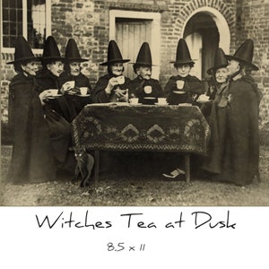 Witches Tea Party at Dusk, VINTAGE Photo Antique Witches Occult Wiccan ...