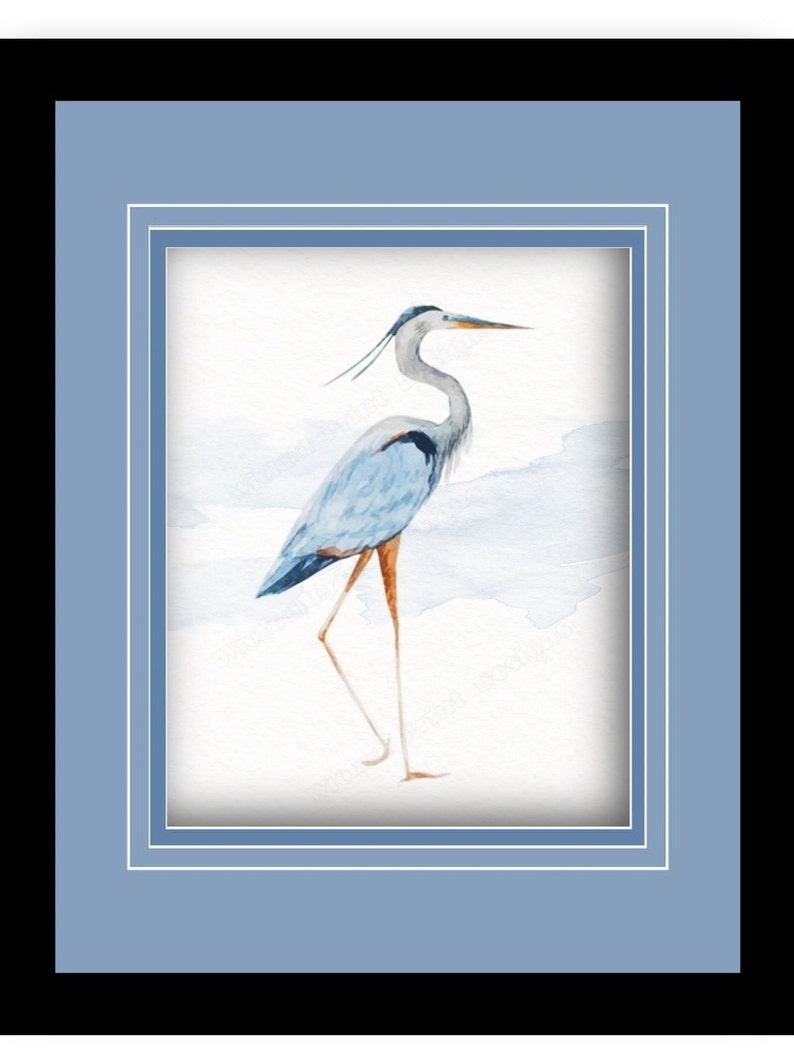 Great Blue Heron Watercolor Art Print, Coastal Decor, Tropical Wall Art ...