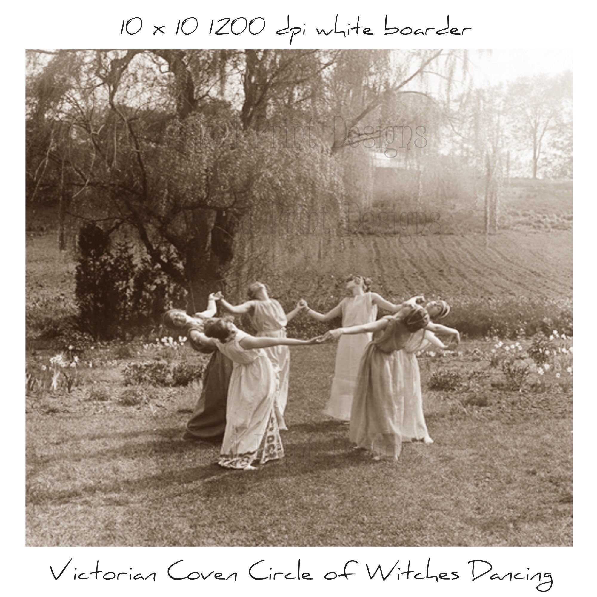 Circle of Witches Vintage Women Dancing By Moonlight Wiccan | Etsy