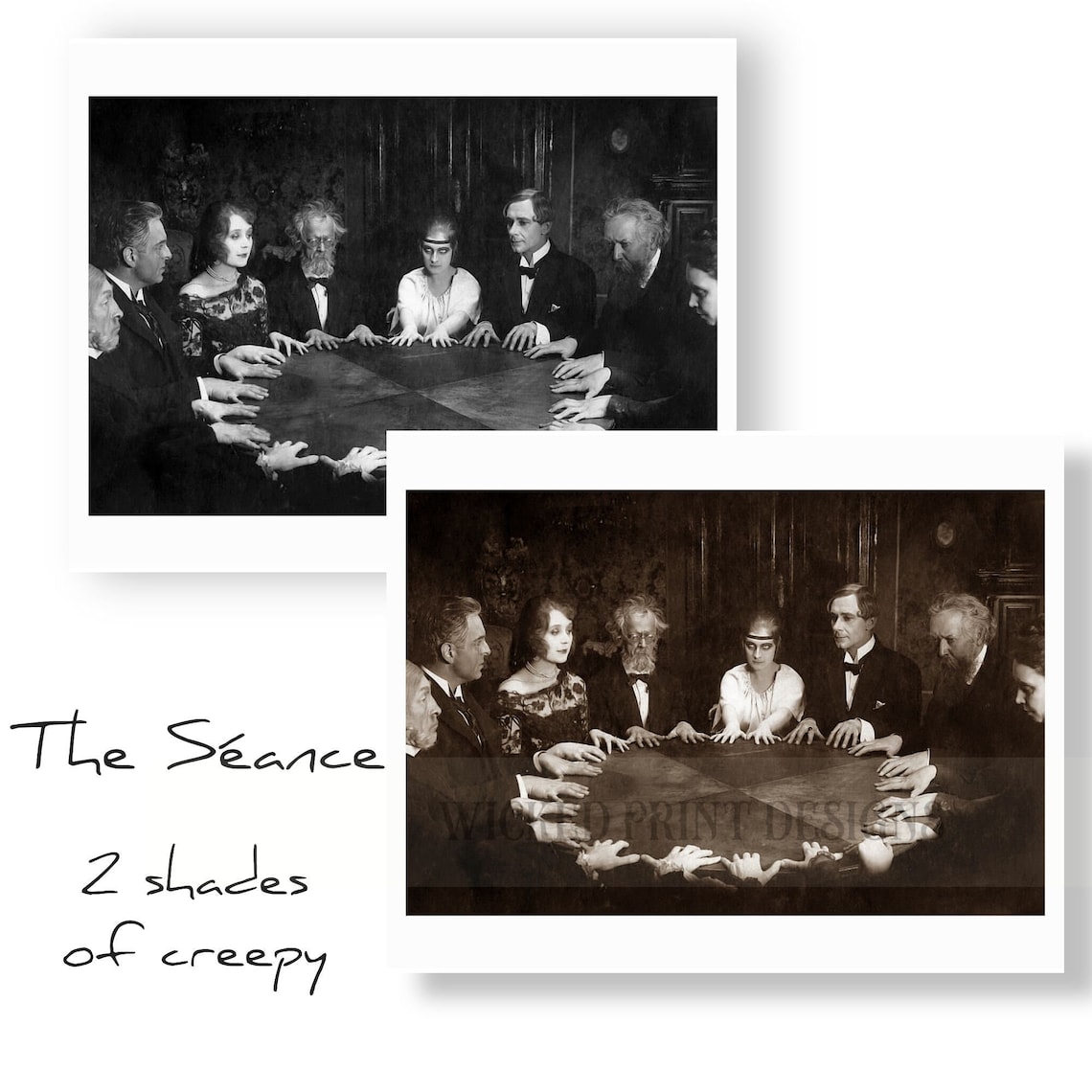 Séance Antique Photo, Creepy Vintage Seance Photograph, Scary Vintage ...