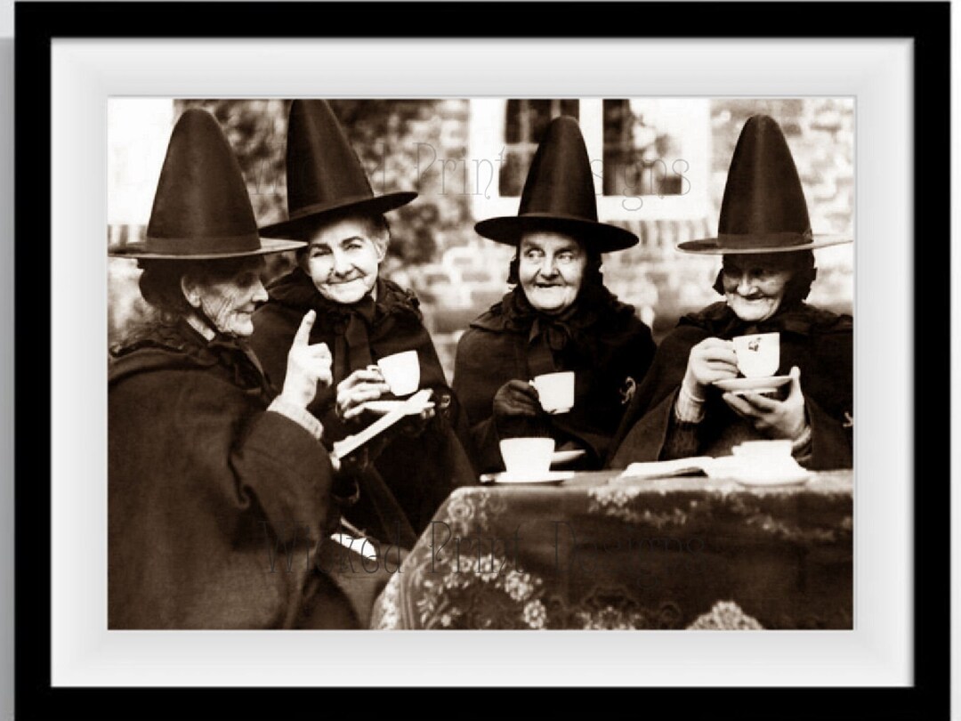 Witches Tea Party, VINTAGE Photo, Antique Witches Occult Wiccan, Coven ...