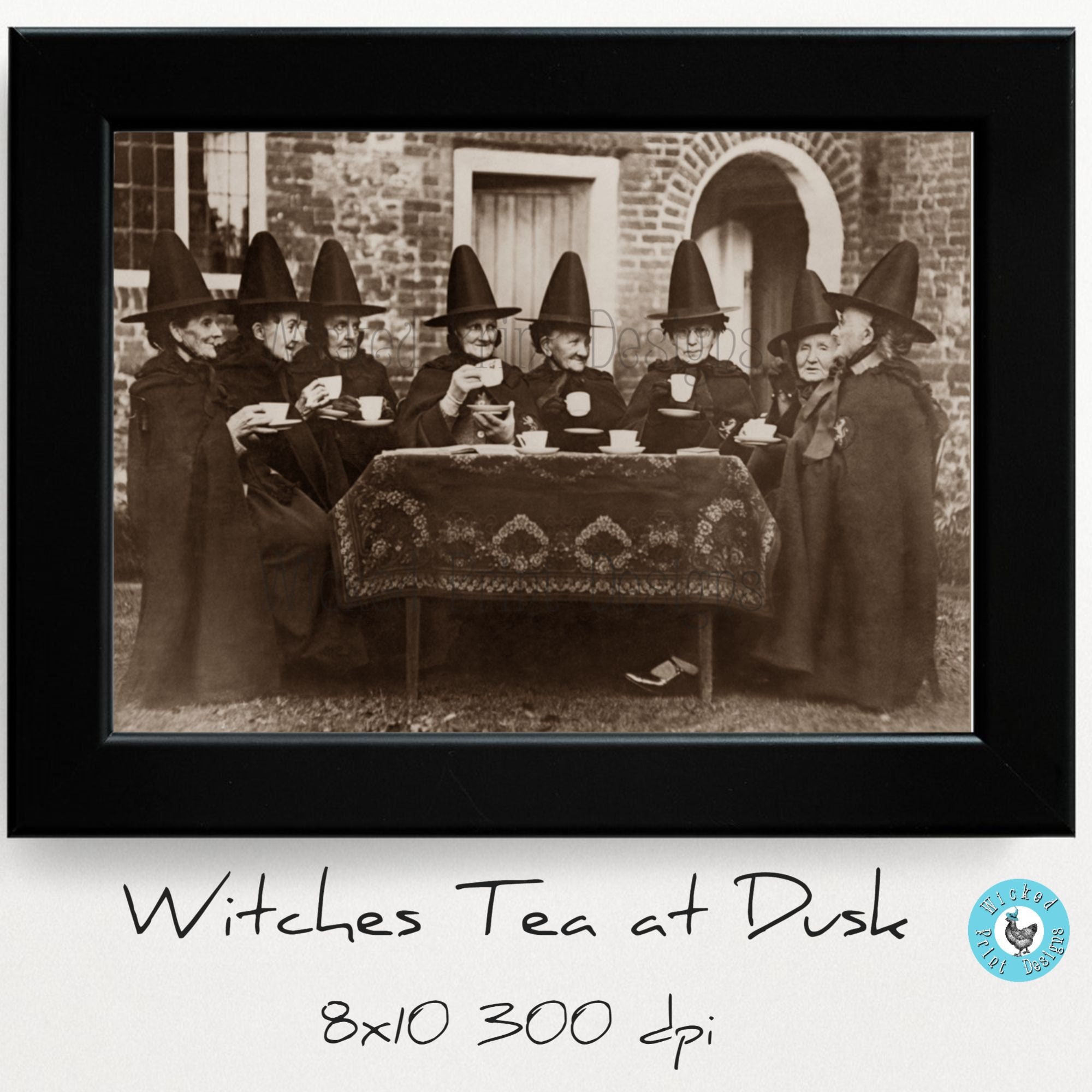 Witches Tea Party at Dusk VINTAGE Photo Antique Witches | Etsy