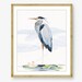 Great Blue Heron Watercolor Art Prints, Set of 3 Heron Birds, Coastal ...