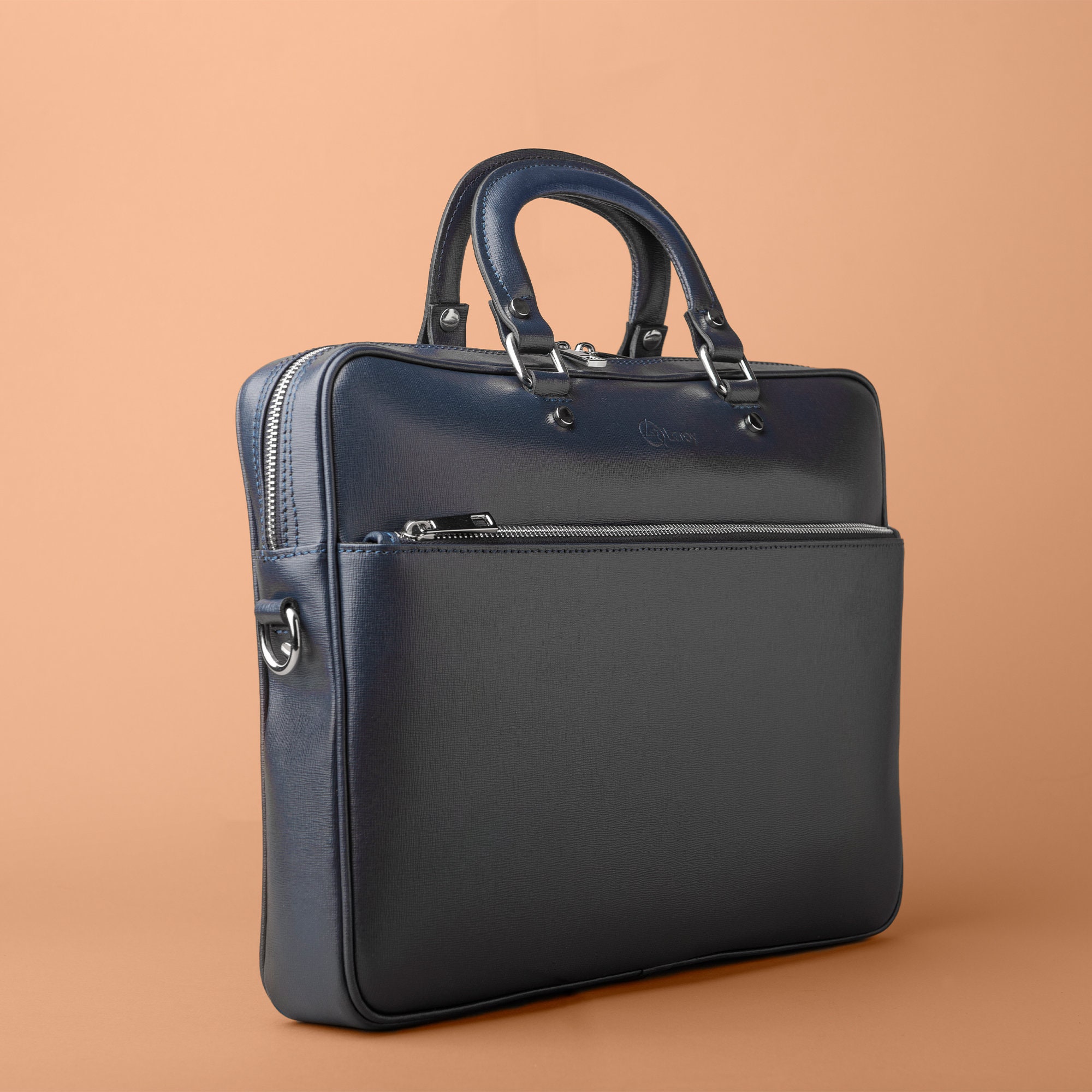 Blue Leather Briefcase MacBook Pro Holder Blue Carry on Bag - Etsy