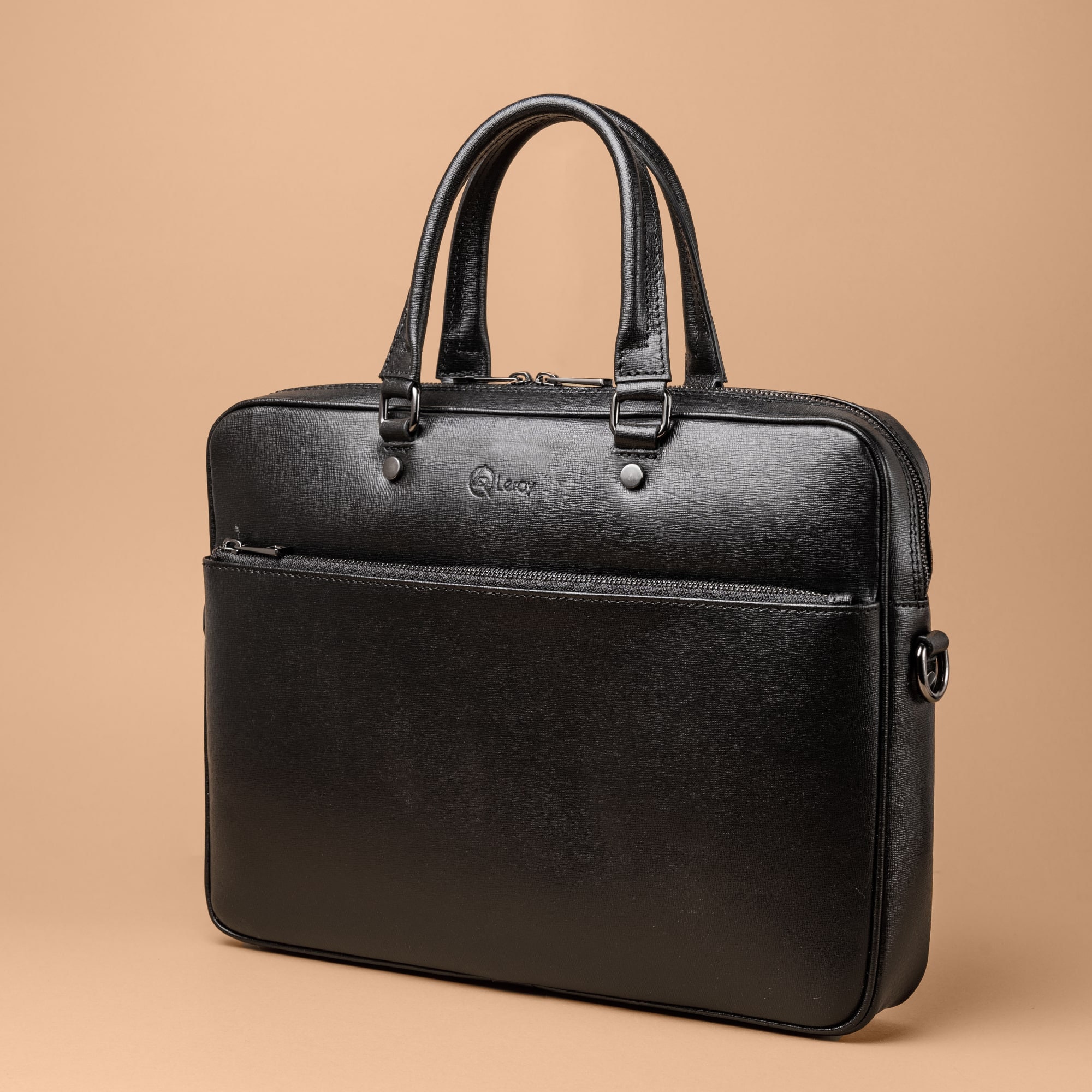 Black Italian Leather Style Briefcase For Men Leather Travel | Etsy