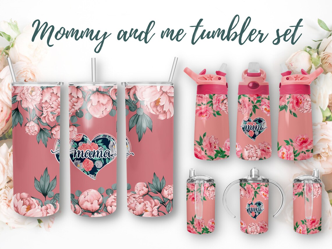 Mommy And Me Tumbler Set Digital Download Png Sublimation Etsy