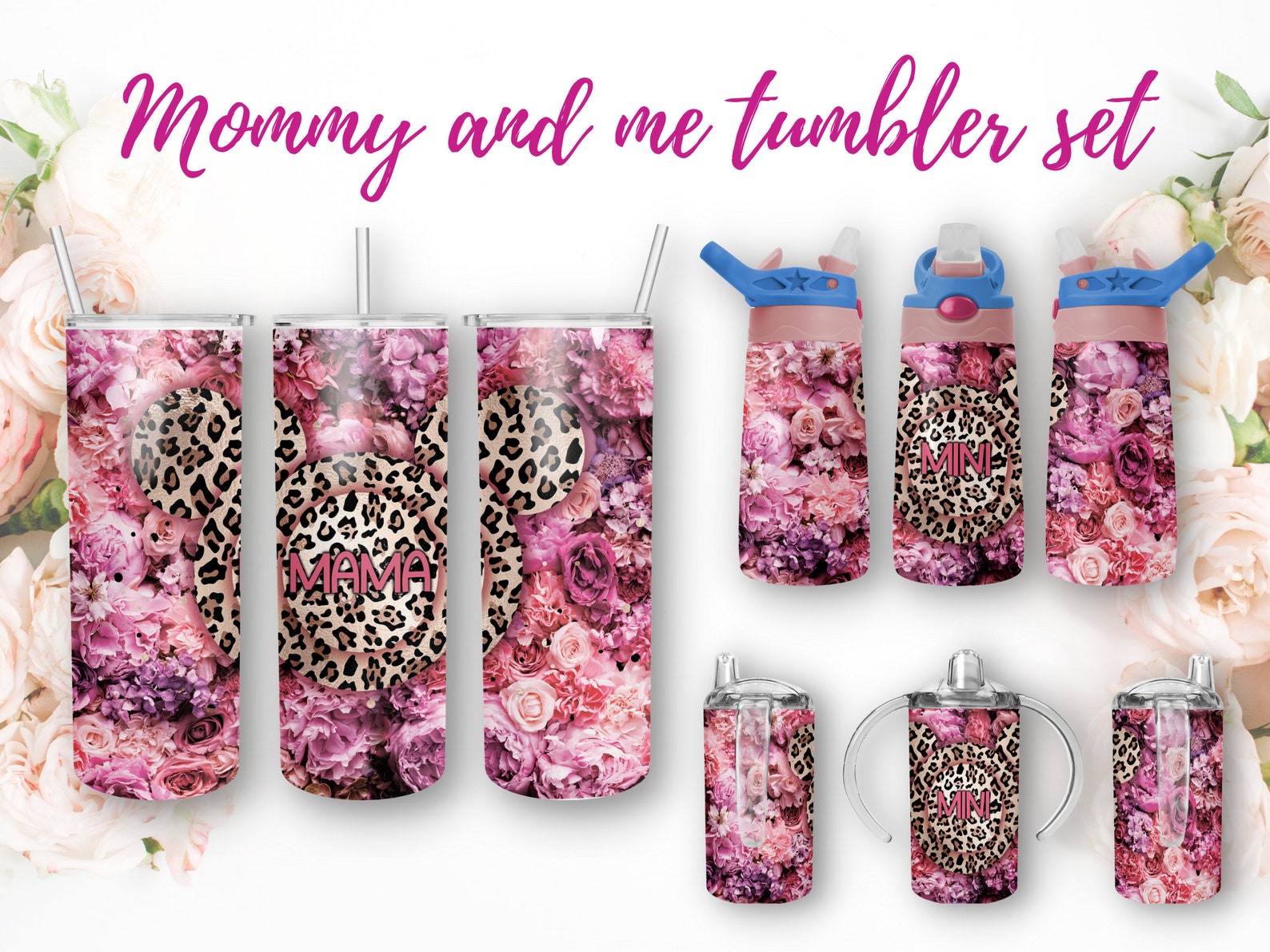 Mommy And Me Tumbler Set Digital Download Png Sublimation Etsy