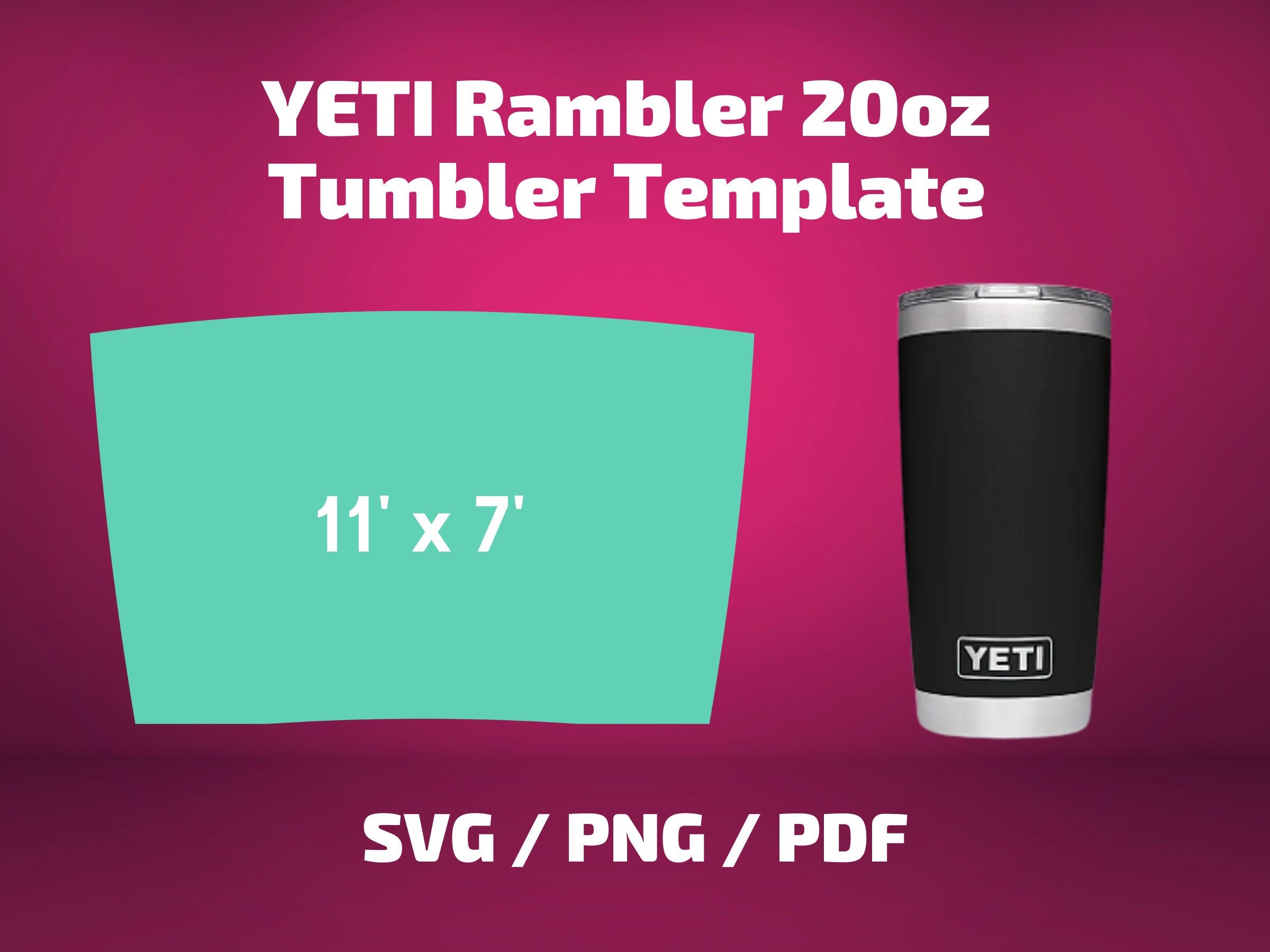 Yeti Rambler 20oz Tumbler Template Full Wrap For Tumbler Yeti Etsy