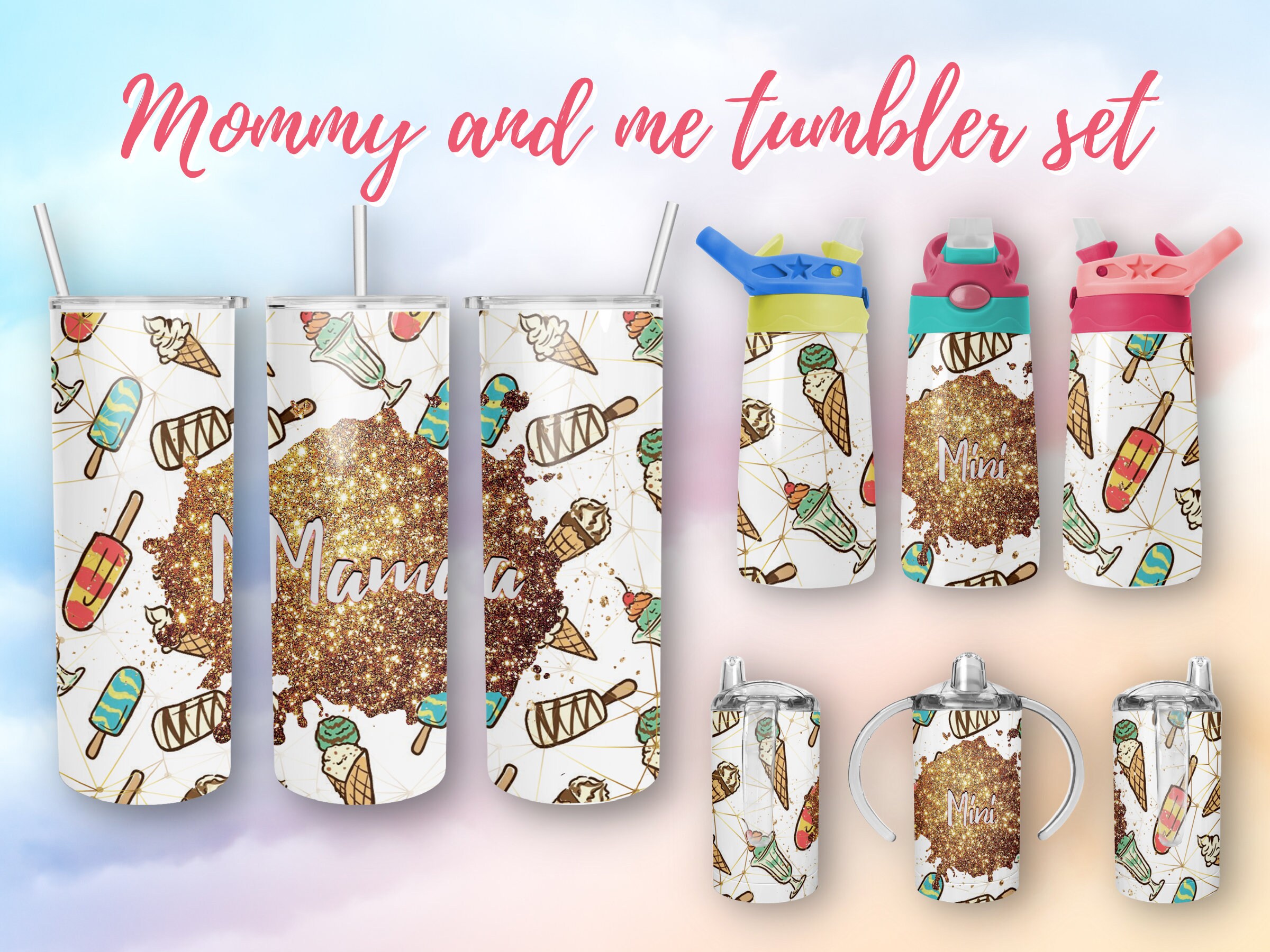 Mommy And Me Tumbler Set Digital Download Png Sublimation Etsy