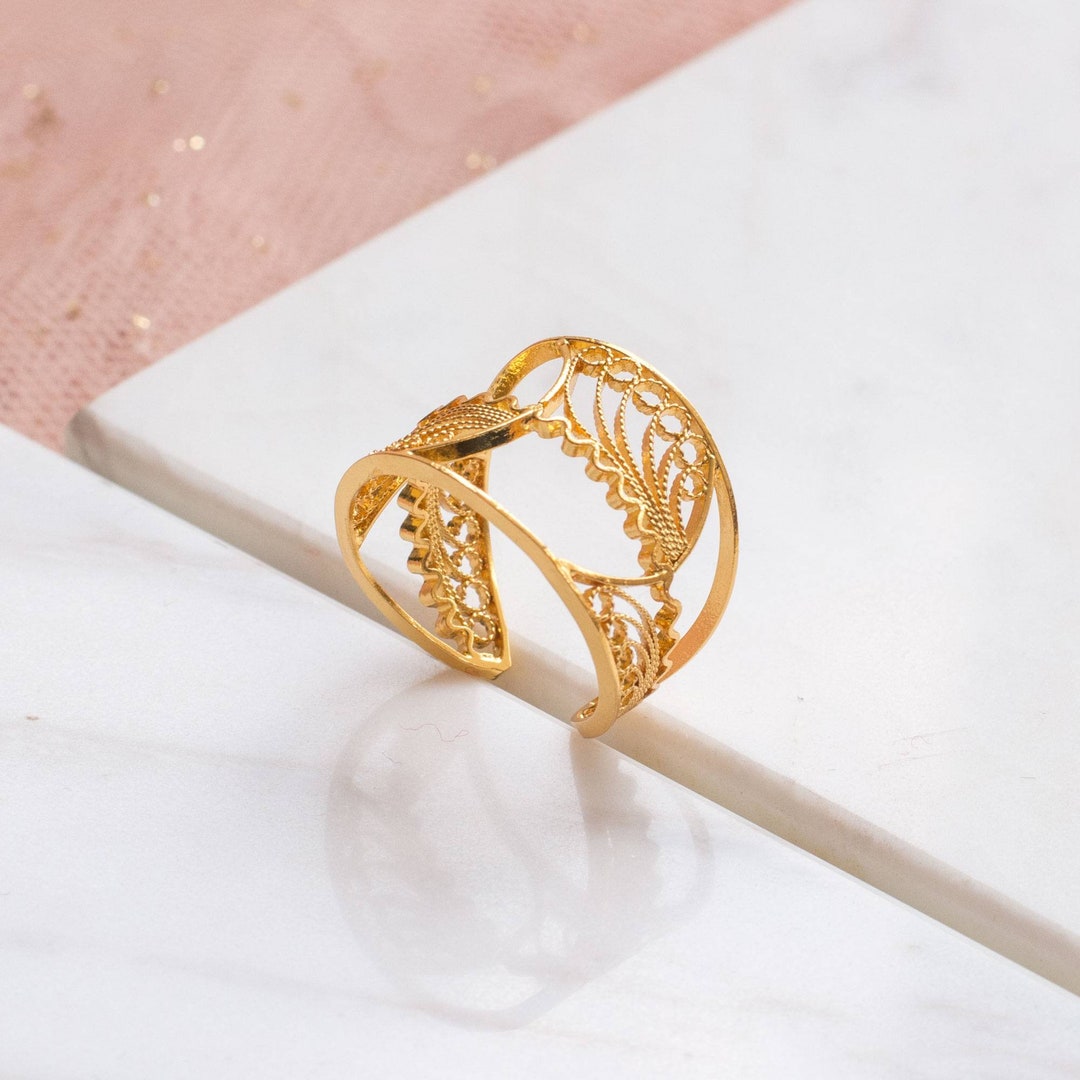 Silver Filigree Ring Woman Ring Silver Adjustable Ring Wide - Etsy.de