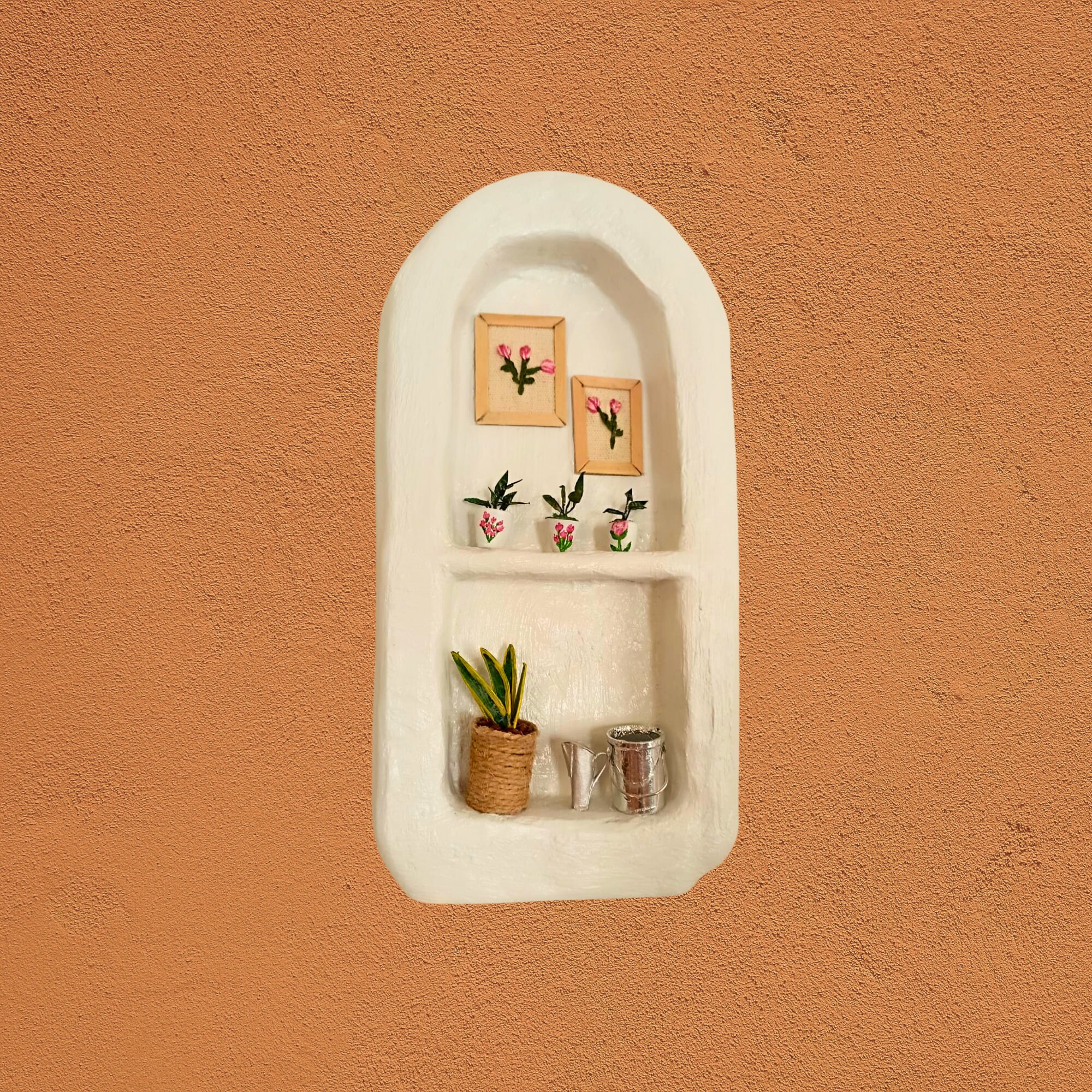 Handmade Unique Paper Clay Hanging Wall Shelf, Clay Wall Decoration ...