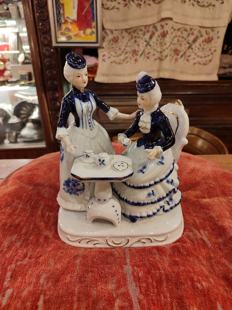 Vintage Delft Blue Hand Painted Porcelain Doll Figurine Blue - Etsy