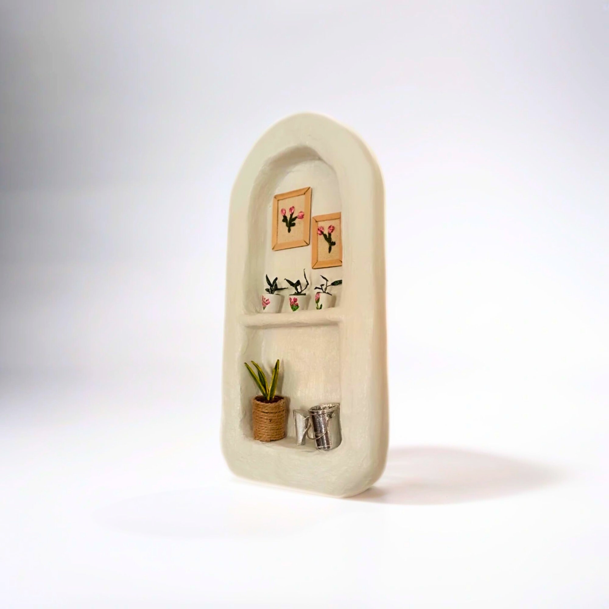 Handmade Unique Paper Clay Hanging Wall Shelf, Clay Wall Decoration ...