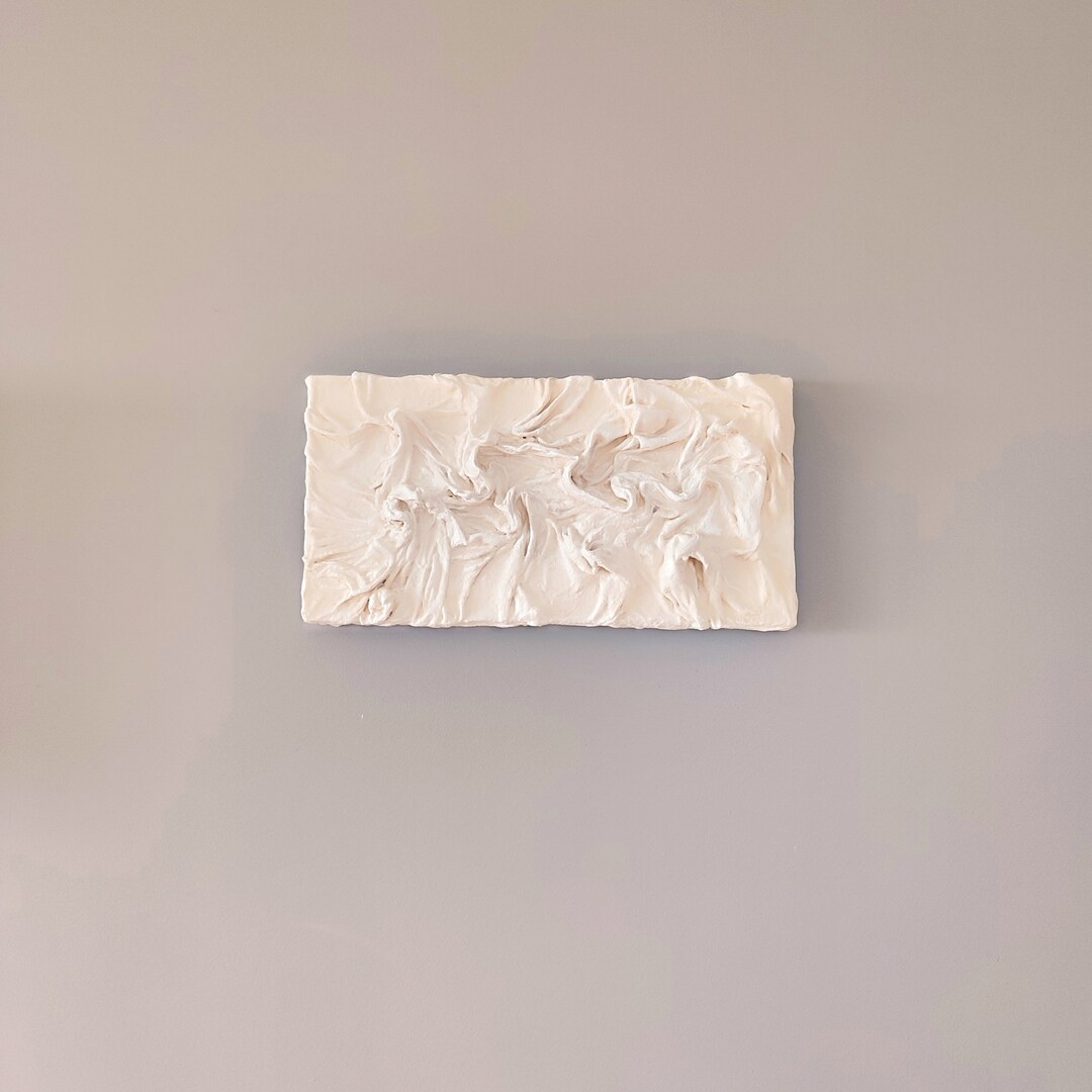 3D Minimalist Rectangle Plaster Wall Art Draped Fabric - Etsy