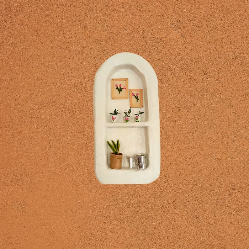 Handmade Unique Paper Clay Hanging Wall Shelf, Clay Wall Decoration ...