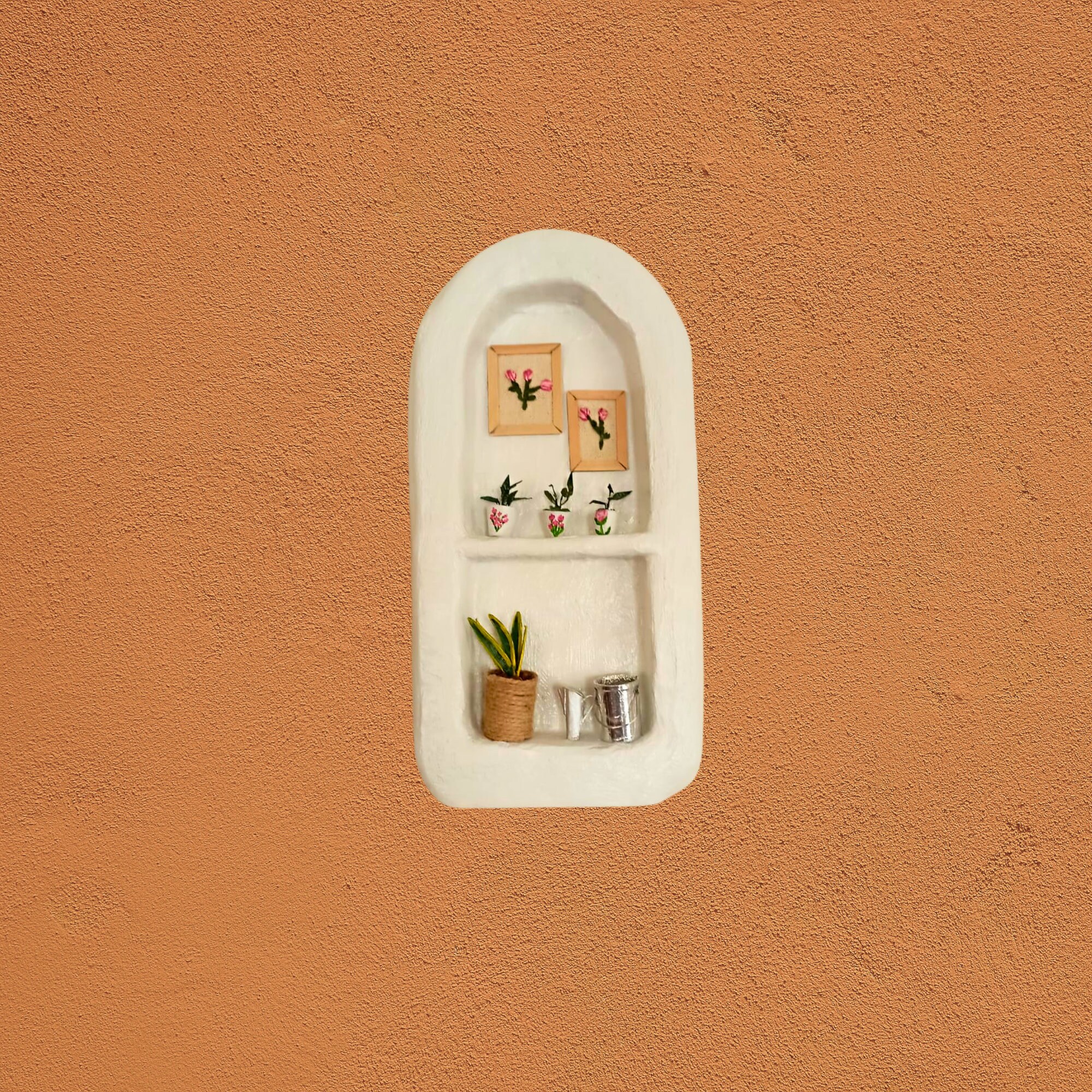 Handmade Unique Paper Clay Hanging Wall Shelf, Clay Wall Decoration ...