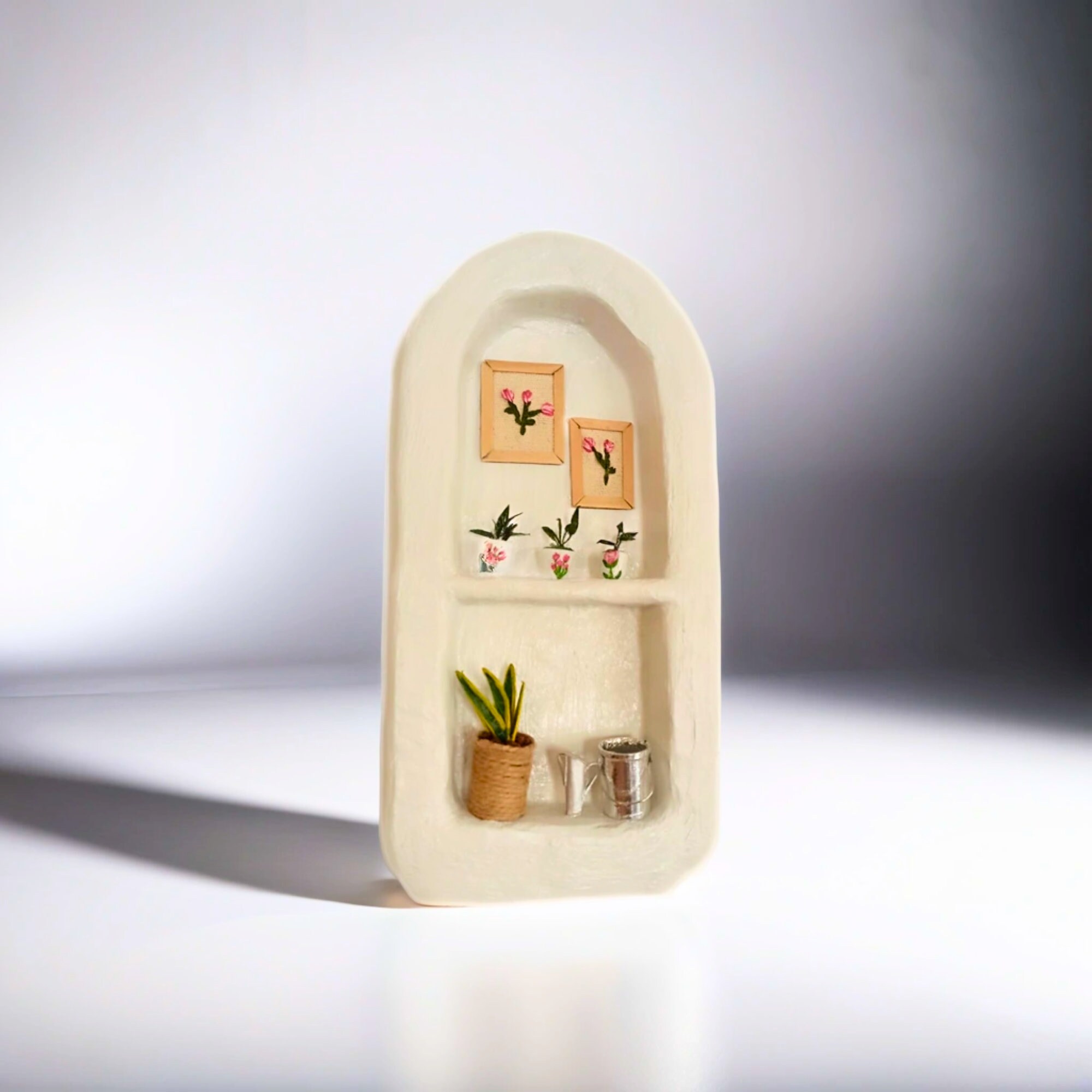 Handmade Unique Paper Clay Hanging Wall Shelf, Clay Wall Decoration ...