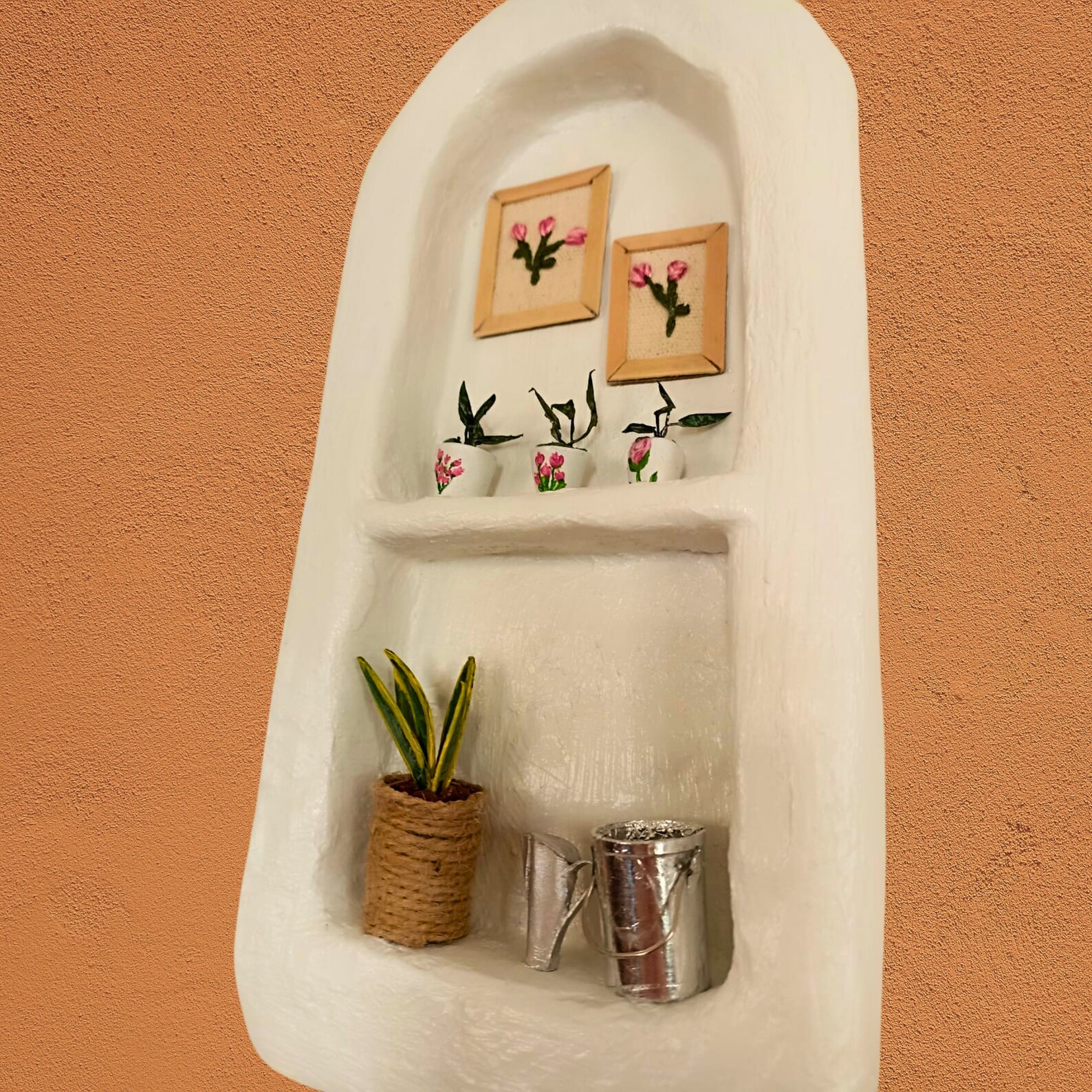 Handmade Unique Paper Clay Hanging Wall Shelf, Clay Wall Decoration ...