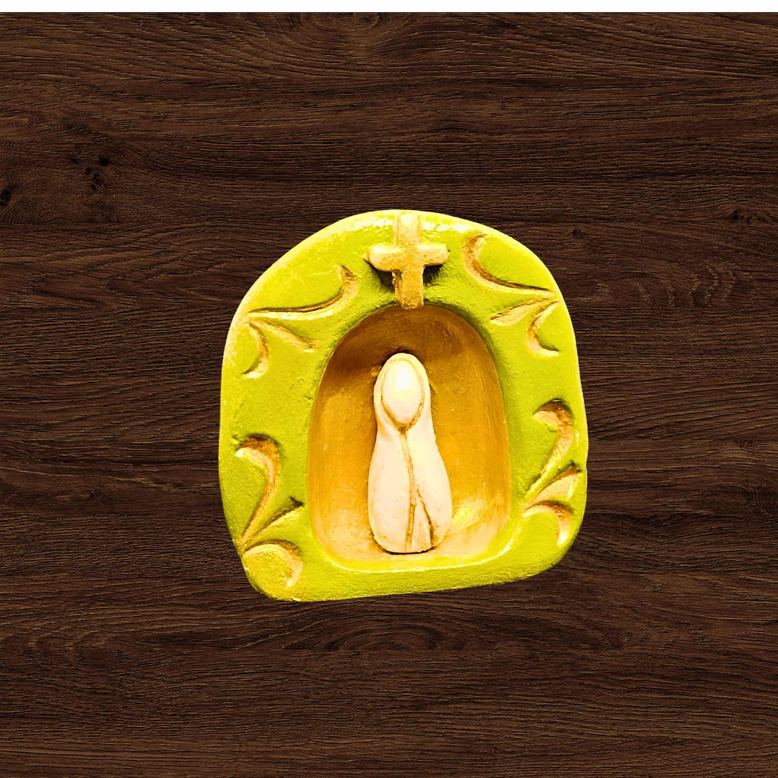 Handmade Ceramic Mini Virgin Mary Travel Altar, Pocket Shrine, Catholic ...