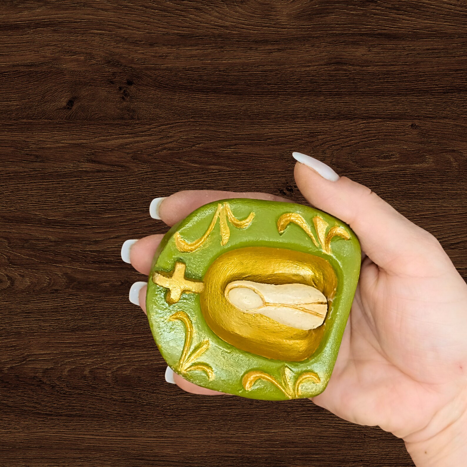 Handmade Ceramic Mini Virgin Mary Travel Altar, Pocket Shrine, Catholic ...