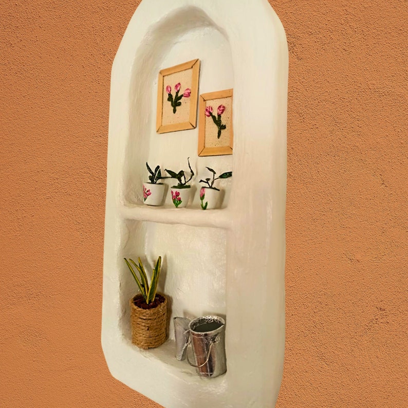 Handmade Unique Paper Clay Hanging Wall Shelf, Clay Wall Decoration ...