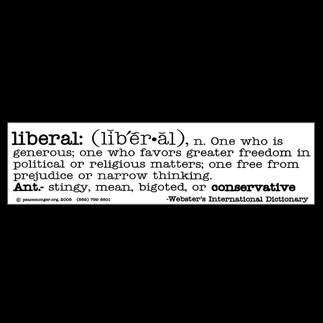 Liberal Definition BUMPER STICKER or MAGNET 3" X 11.5" - Etsy