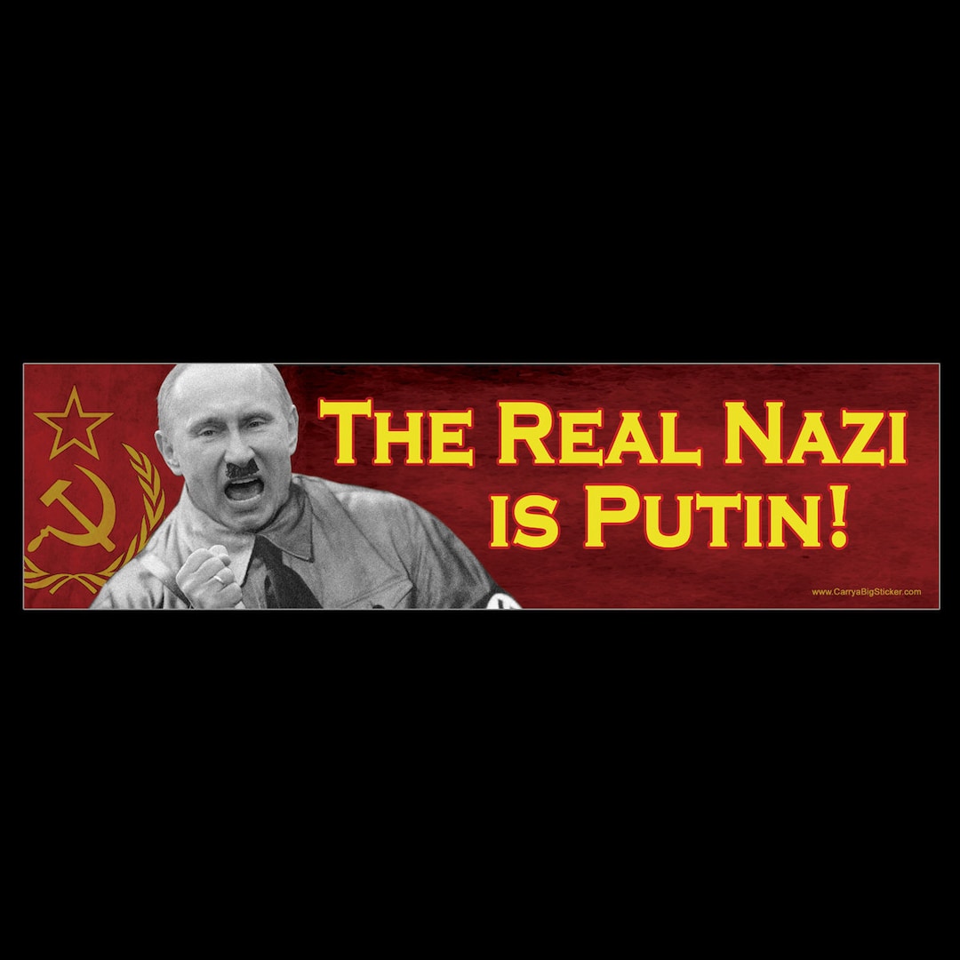 Anti Vladimir Putin BUMPER STICKER or MAGNET 3" X 11.5" (shows Putin ...