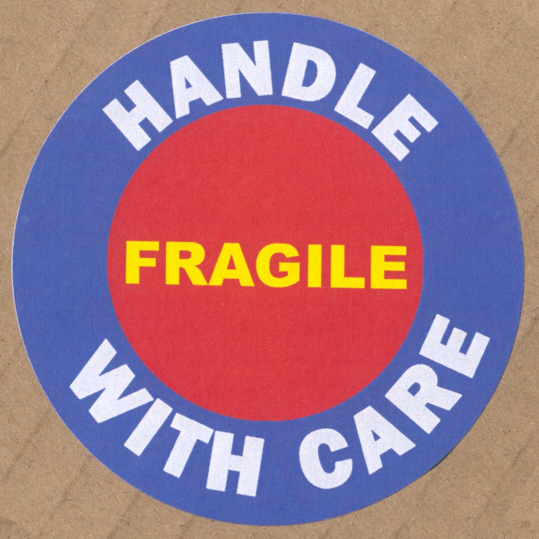 ROUND LABEL Fragile Handle With Care 60 Stickers 2.5 Inch Diameter - Etsy