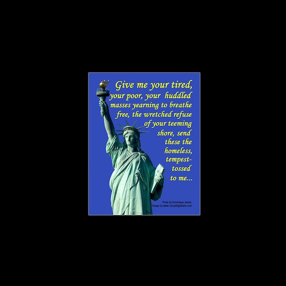 Give Me Your Tired Your Poor Your Huddled Masses ... Statue of - Etsy