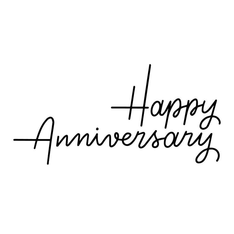 Happy Anniversary Script Hand Lettering SVG Anniversary Design ...