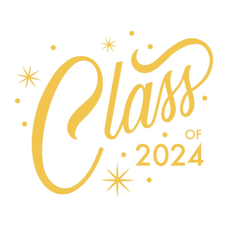 Class of 2024 Graduation Hand Lettering Design SVG for Home ...
