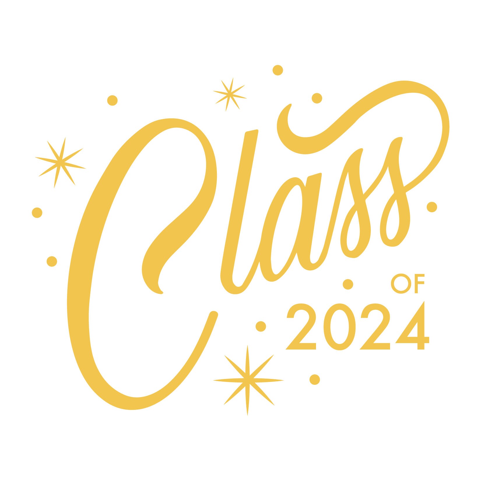Class of 2024 Graduation Hand Lettering Design SVG for Home ...