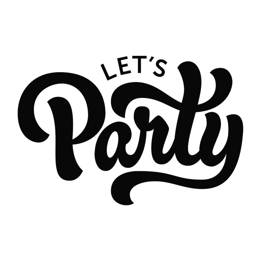 Let's Party SVG, Hand Lettered Party Craft SVG, Bubble Style Party ...
