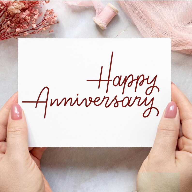 Happy Anniversary Script Hand Lettering SVG Anniversary Design ...