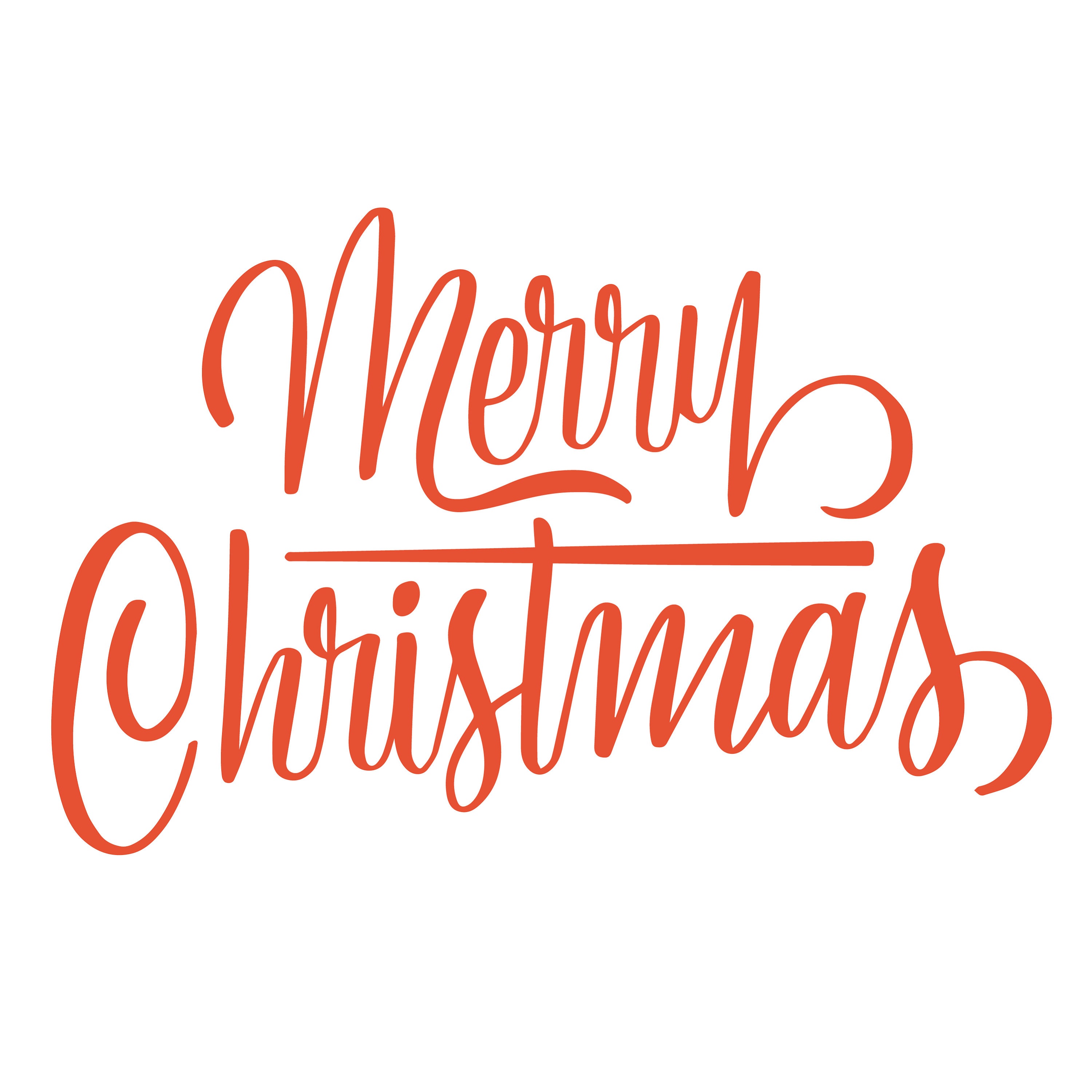 Merry Christmas SVG: Holiday Hand Lettering Cut Files (digital Download ...