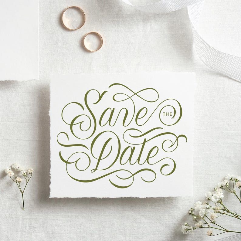 Save the Date SVG: Cursive Wedding Day Cutting File (digital Download ...
