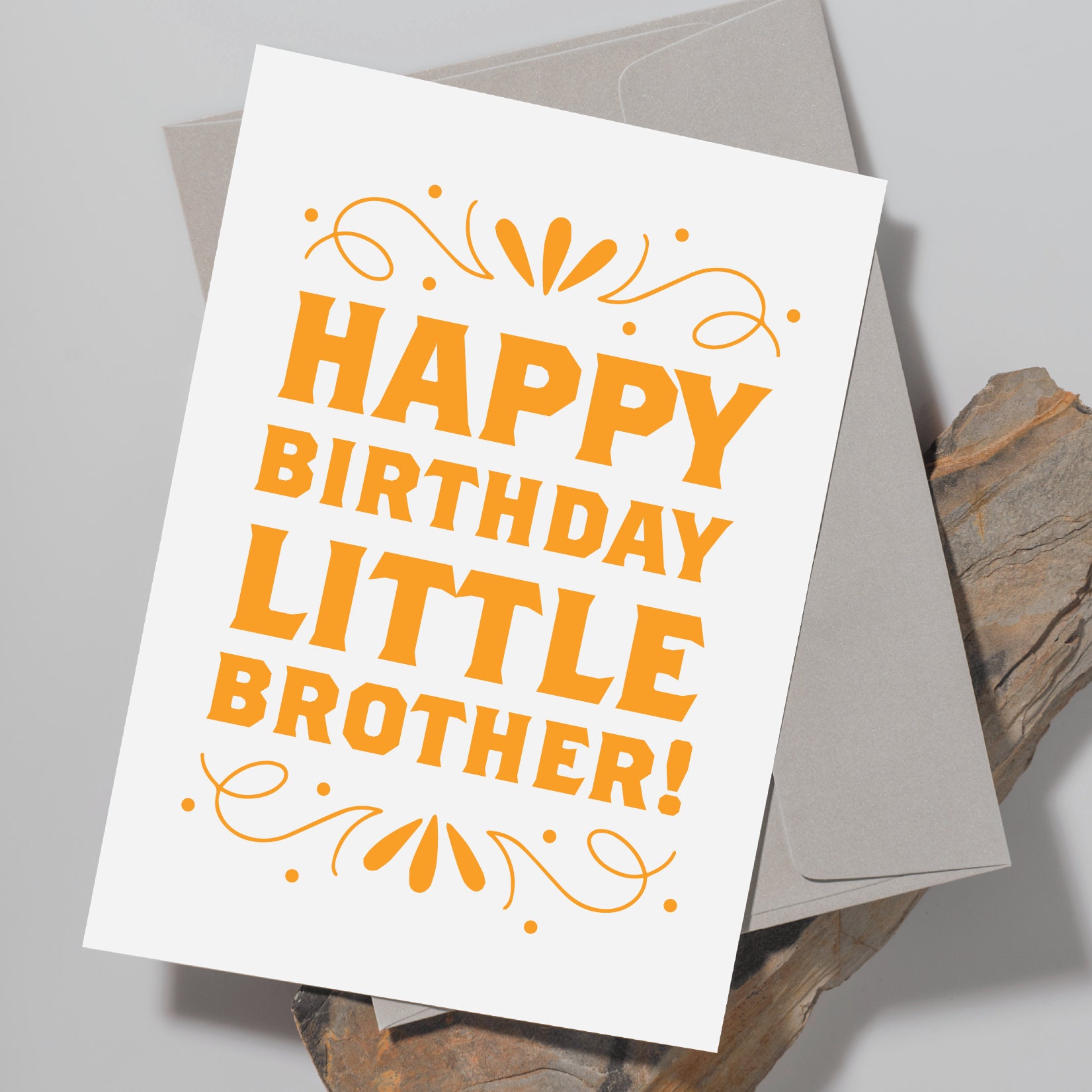 Happy Birthday Little Brother Hand Lettered SVG Cutting File Design ...