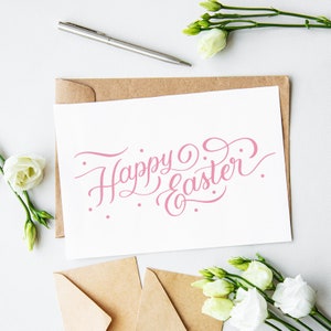 Happy Easter Script Hand Lettering SVG: Easter Egg Design (digital ...