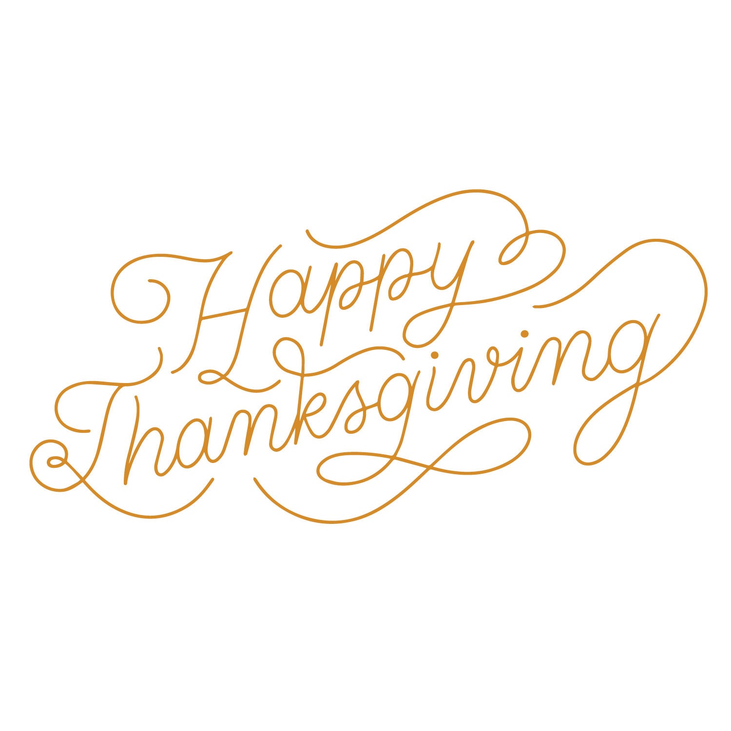 Happy Thanksgiving Monoline Script Lettering Svg Cutting File, Hand ...