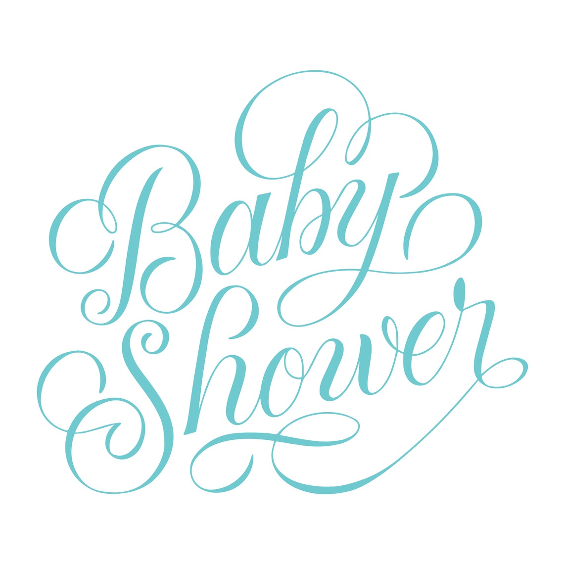 Cursive Baby Shower Hand Lettered Script Svg Cutting File. Baby Shower ...