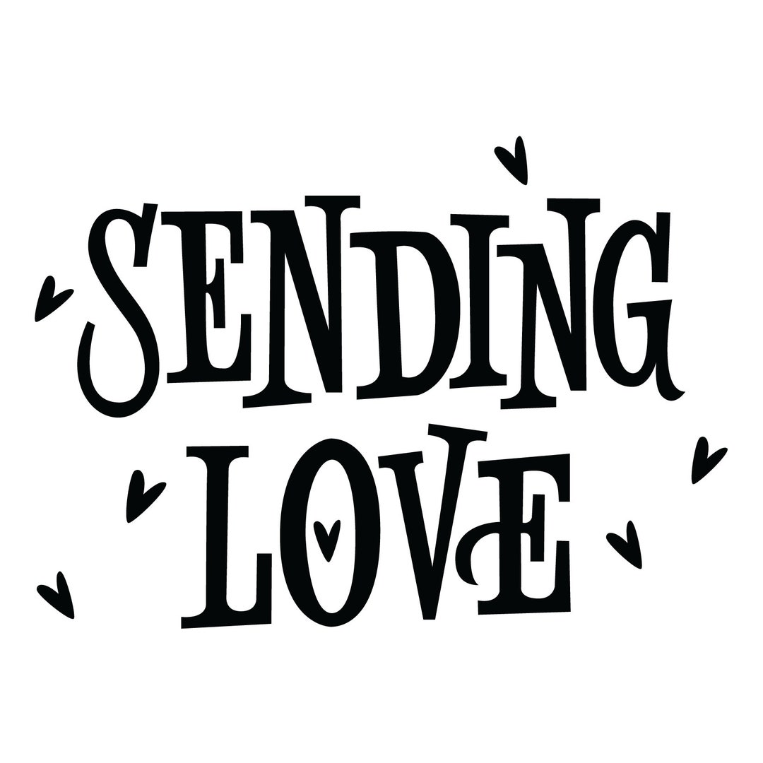 Sending Love Hand Lettered Valentine Cutting File. Silhouette ...