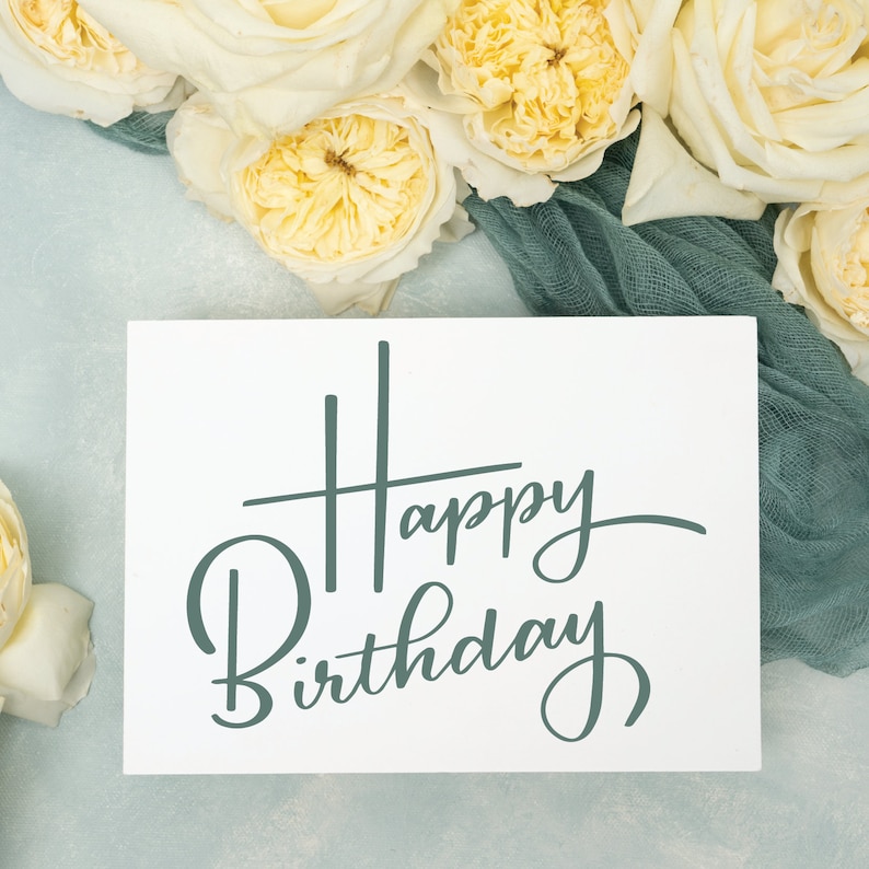 Happy Birthday Hand Lettered SVG: Script Style Cutting File - Etsy