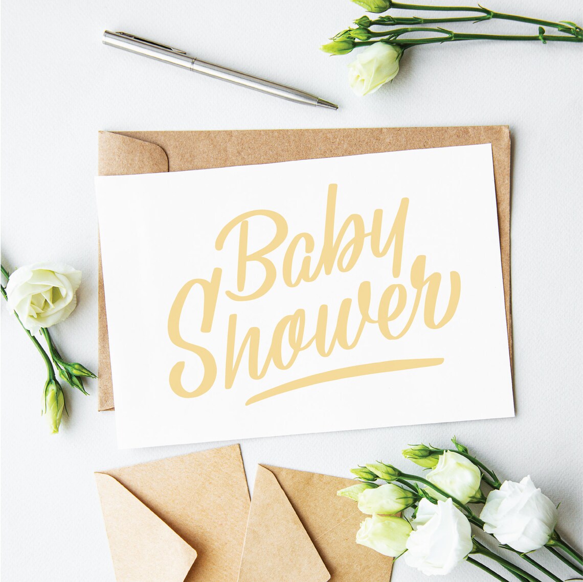 Baby Shower Hand Lettered Script Svg Silhouette Cutting File. Baby ...