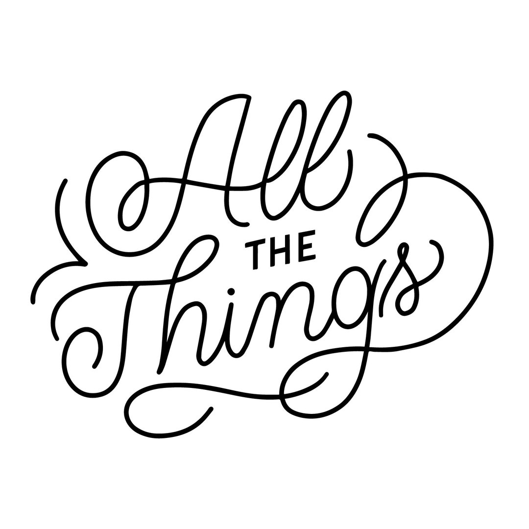All the Things Script Hand Lettering Design SVG for Home Organization ...
